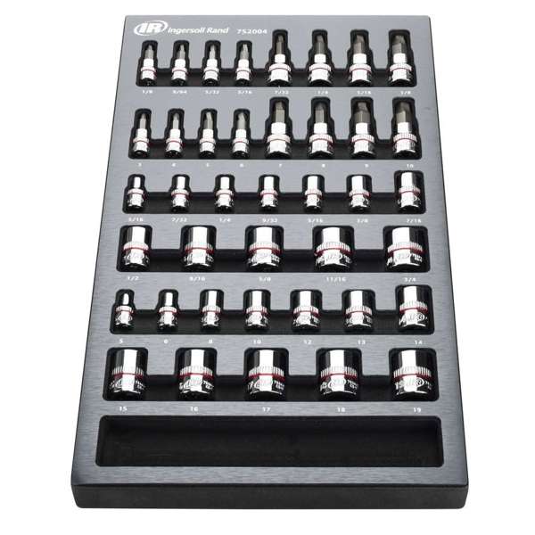 INGERSOLL RAND 40 PC Tech Solutions Master Non-Slip Socket Set | Rodman ...